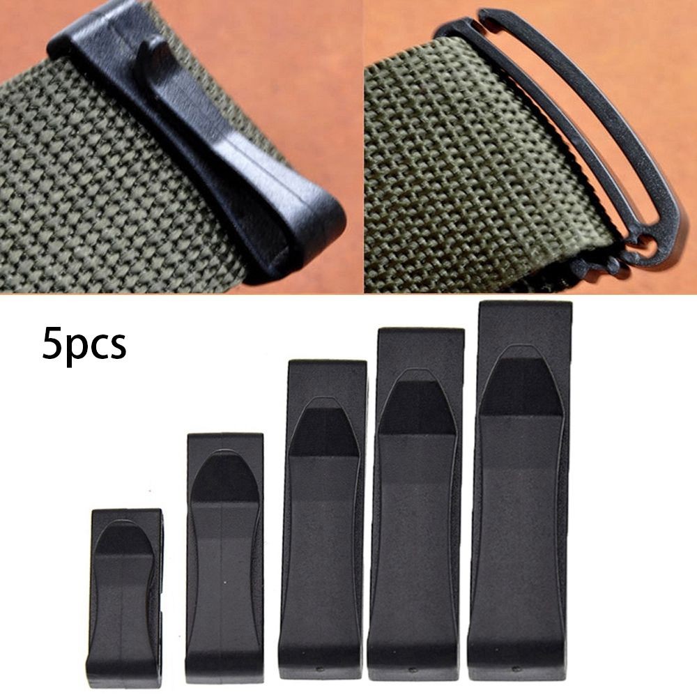 5 ชิ้น/แพ็ค Quick Slip Keeper Buckle End Clip Slider สีดําสําหรับ ...