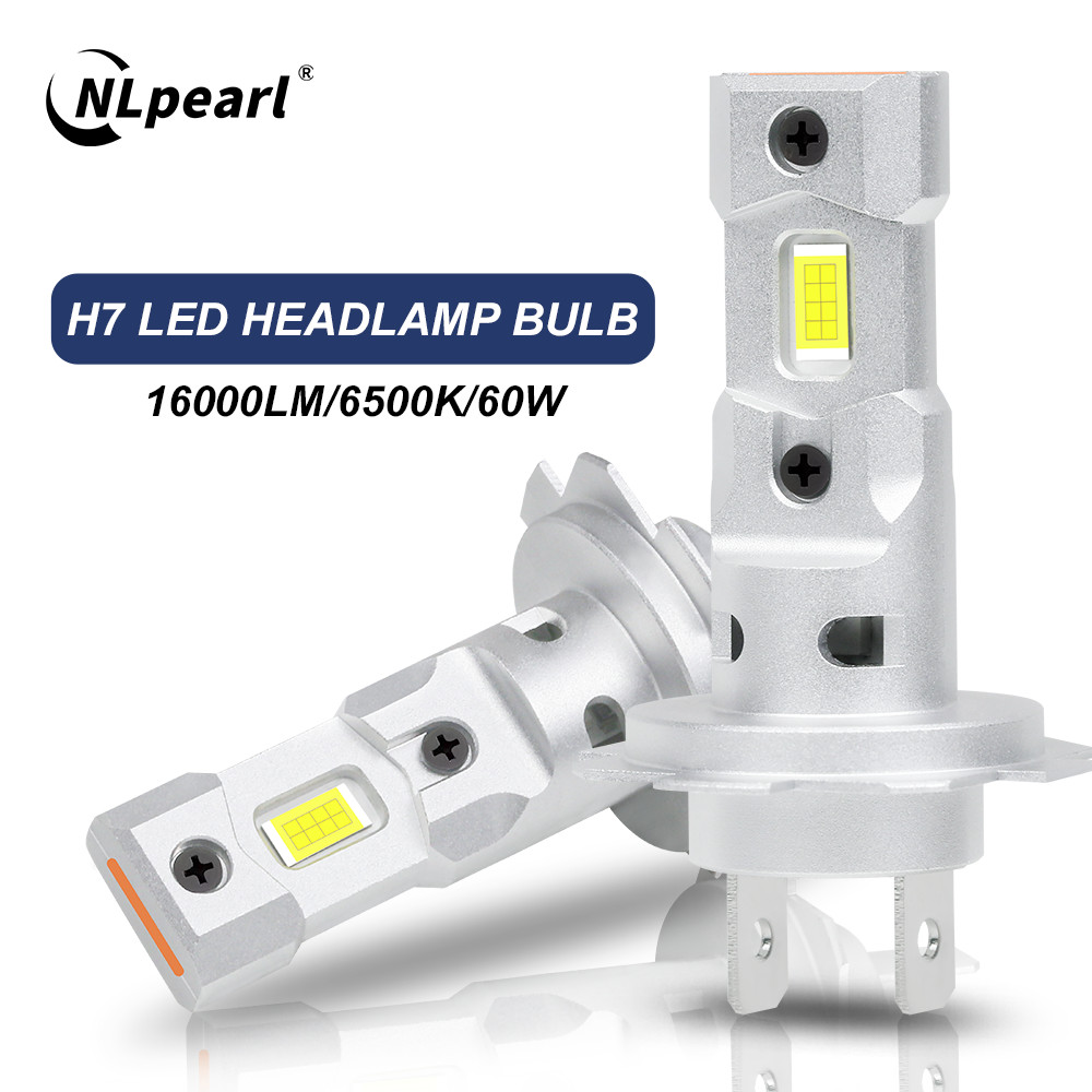 Nlpearl 2 ชิ้น Mini H7 H1 H3 รถหลอดไฟ LED CSP ชิปไฟหน้า Fanless Super ...