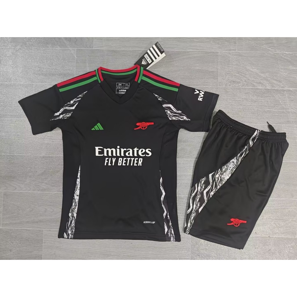 เสื้อผ้าเด็ก 2425 Arsenal away ฟุตบอลกีฬาชุดเด็กเสื้อและกางเกงขาสั้น ...