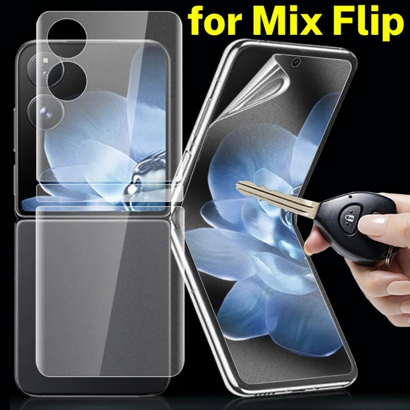 ฟิล์มภายใน 4in1 + ฟิล์มไฮโดรเจลด้านหน้าสําหรับ Xiaomi Mix Flip Screen ...