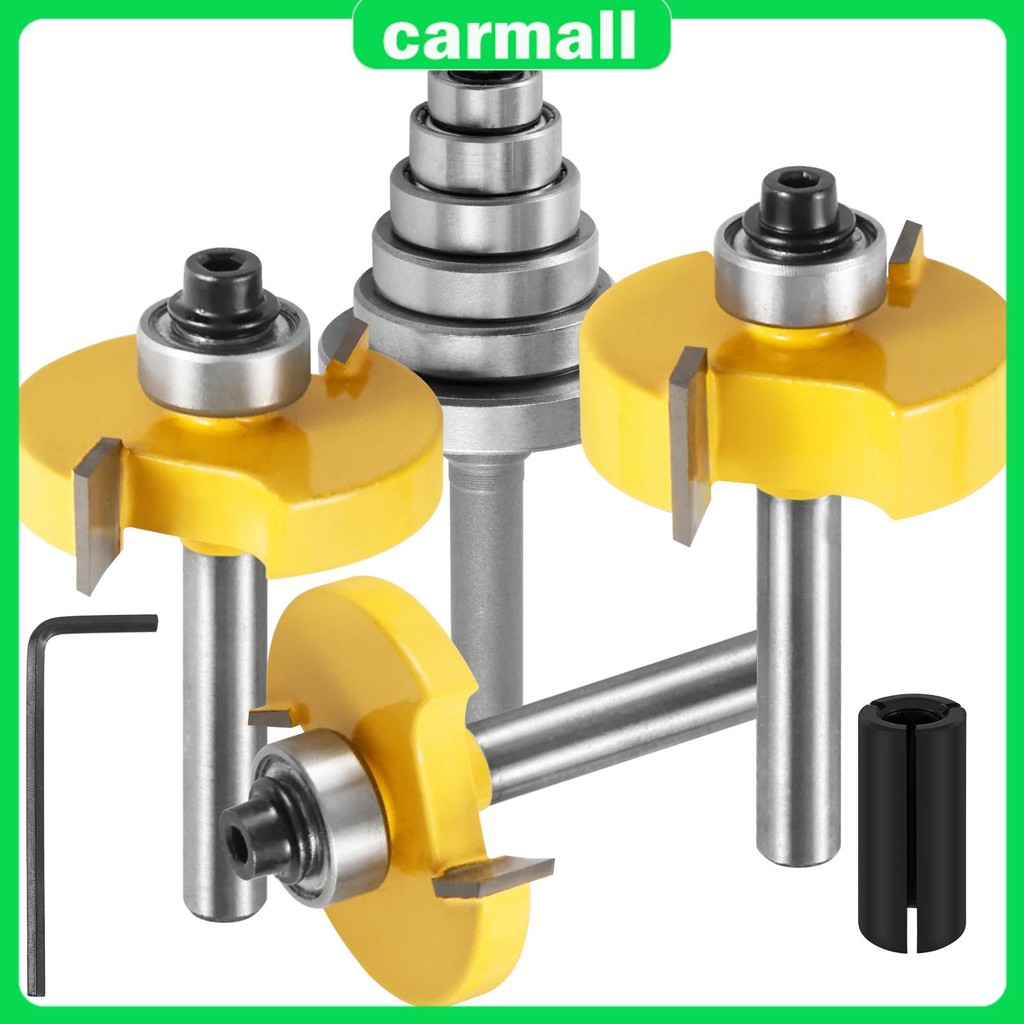 1/4 นิ้ว Shank Rabbet Router Bit ชุดไม้ Rabbeting Router Bit 6 แบริ่ง ...