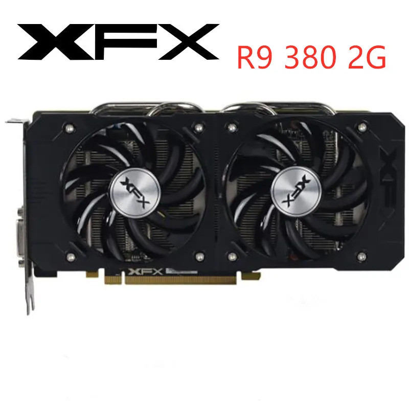 วิดีโอการ์ดมือสอง XFX R9 380 2GB การ์ดกราฟิกสำหรับ AMD Radeon R9 380X ...