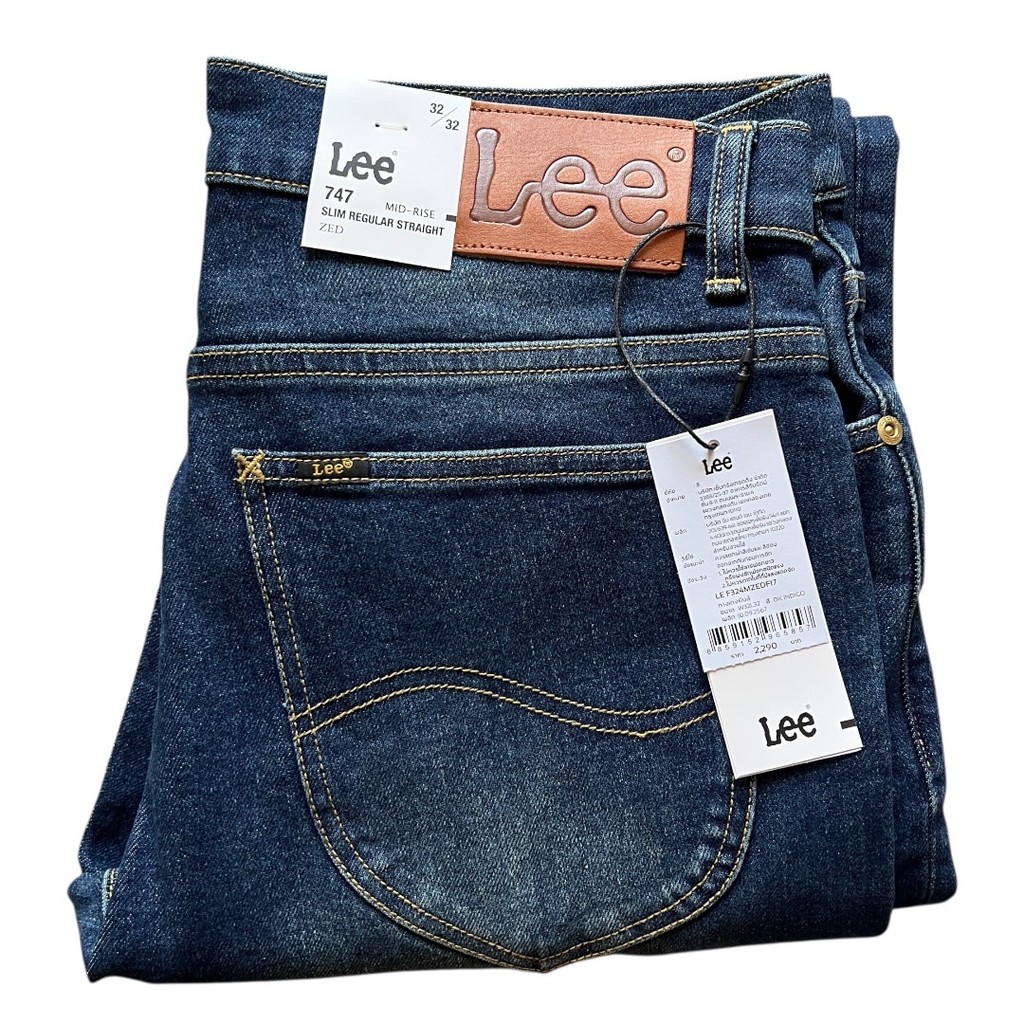 ยีนส์ชาย กระบอกเล็ก LEE 747 ZED สียีนส์ฟอก ยืด เป้าซิป ของแท้จาก SHOP ...