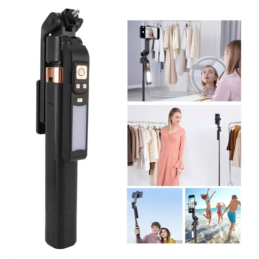 การติดตามหน้าอัตโนมัติ Selfie Stick Stable Quadripod การควบคุม ...