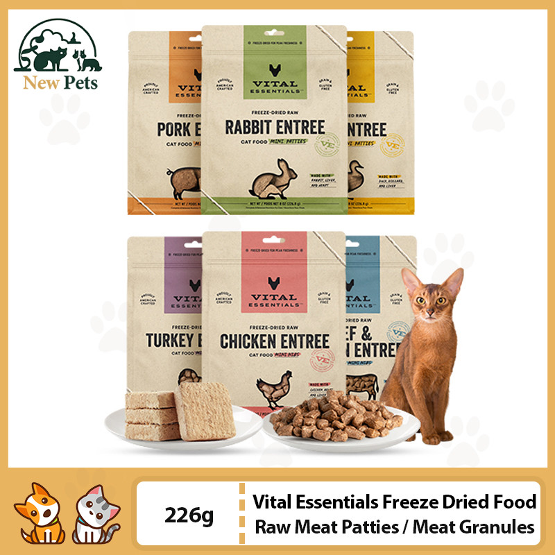 Vital Essentials อาหารแมวดิบฟรีซดราย Chicken Mini Patties ขนมแมว 226g ...