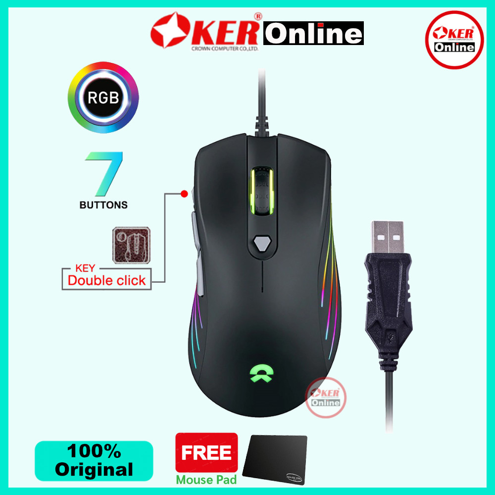⭕️ OKER Online G62 Gaming Macro Mouse RGB BACKLIT MOUSE เมาส์ มาโคร ...