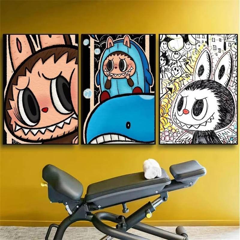 น่ารัก Labubu Graffiti Art โปสเตอร์ไม่มีกรอบโปสเตอร์ Kraft Club Bar ...