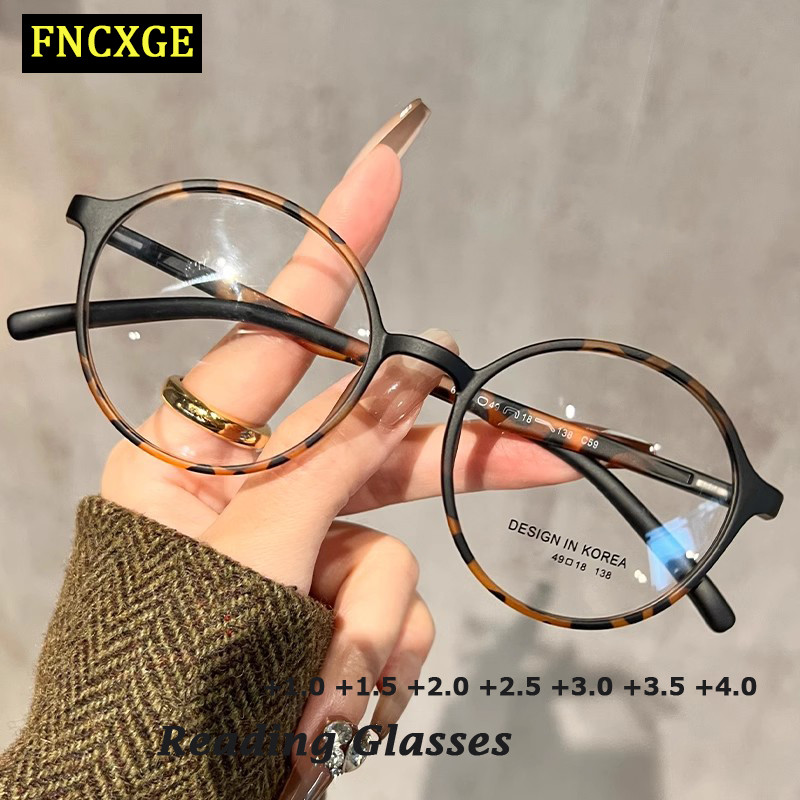 FNCXGE ป้องกันแสงสีฟ้า แว่นสายตายาว +100~+400 ผู้หญิง แฟชั่น สไตล์วินเทจ กรองแสงคอม ป้องกันรังสี ...