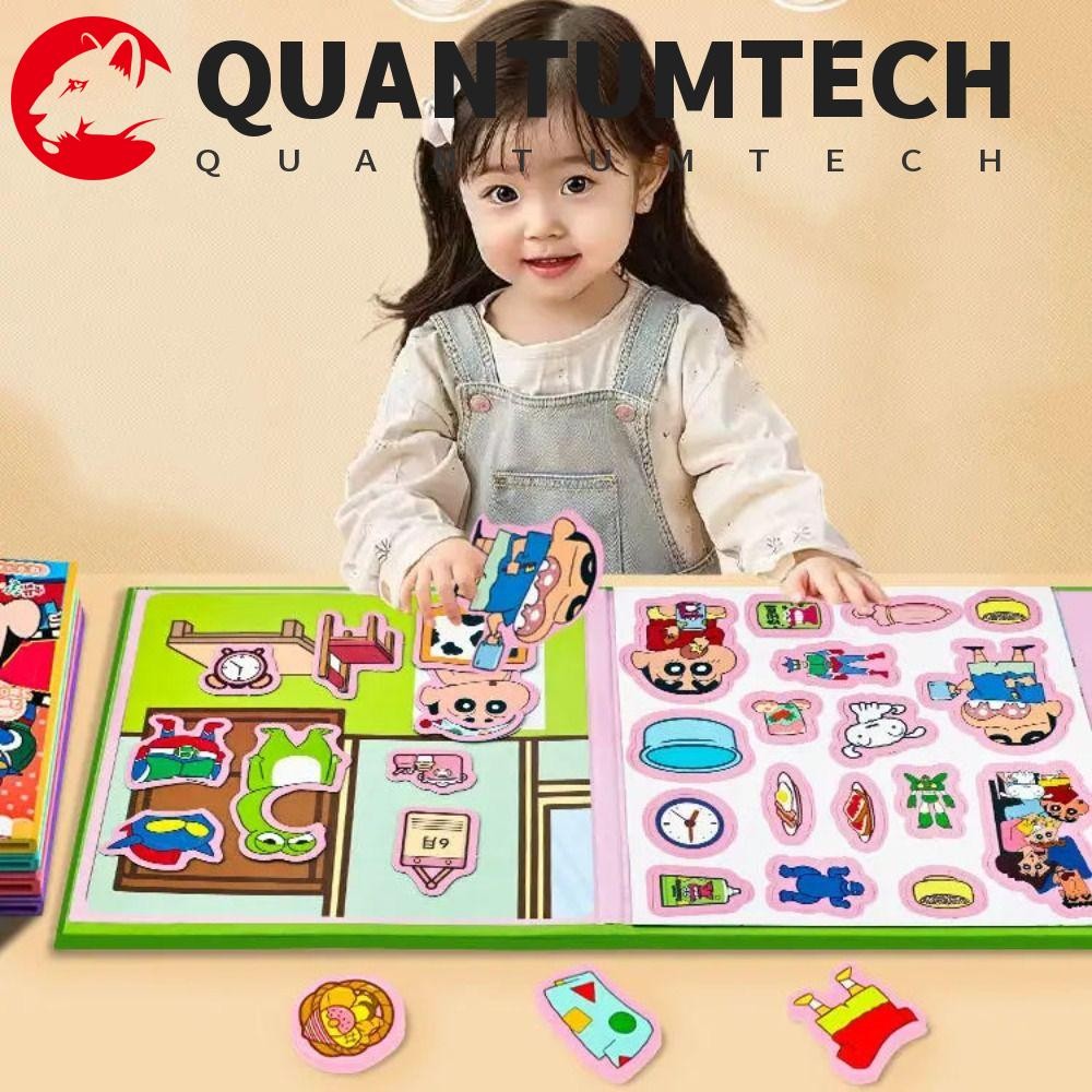QUANTUMTECH หนังสือสติกเกอร์การ์ตูน, Magnetic Crayon Shin Chan Magnetic Quiet Book, Kawaii ไม่มี ...