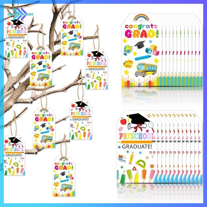 EPMN> 24 ชิ้น/เซ็ต Congrats Grad Arch ฉากหลังที่มีสีสันดินสอธงจุด Sun ...