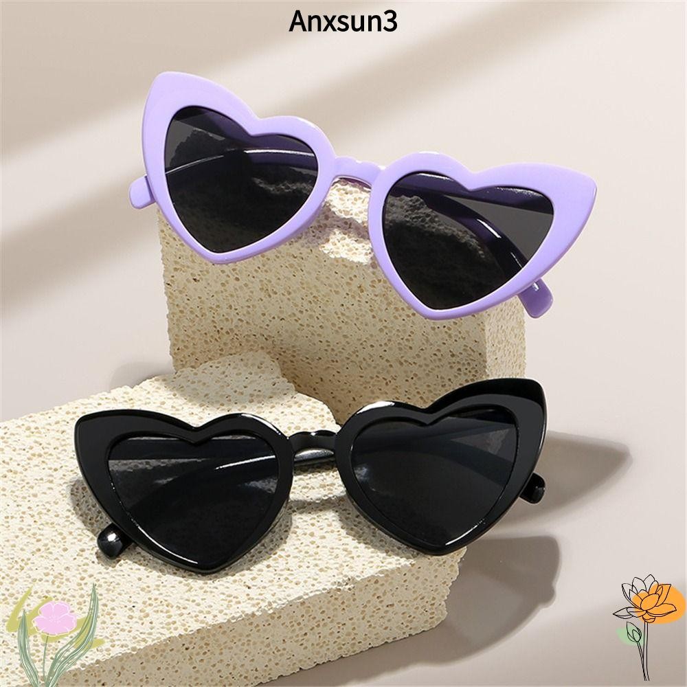 ANXSUN3 Pink Heart Sun แว่นตา, UV Protection แว่นตากันแดดรูปหัวใจไม่ ...
