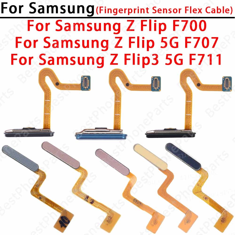 ปุ่มเซ็นเซอร์ลายนิ้วมือ Flex สําหรับ Samsung Z Flip F700 Z Flip 5G F707 ...
