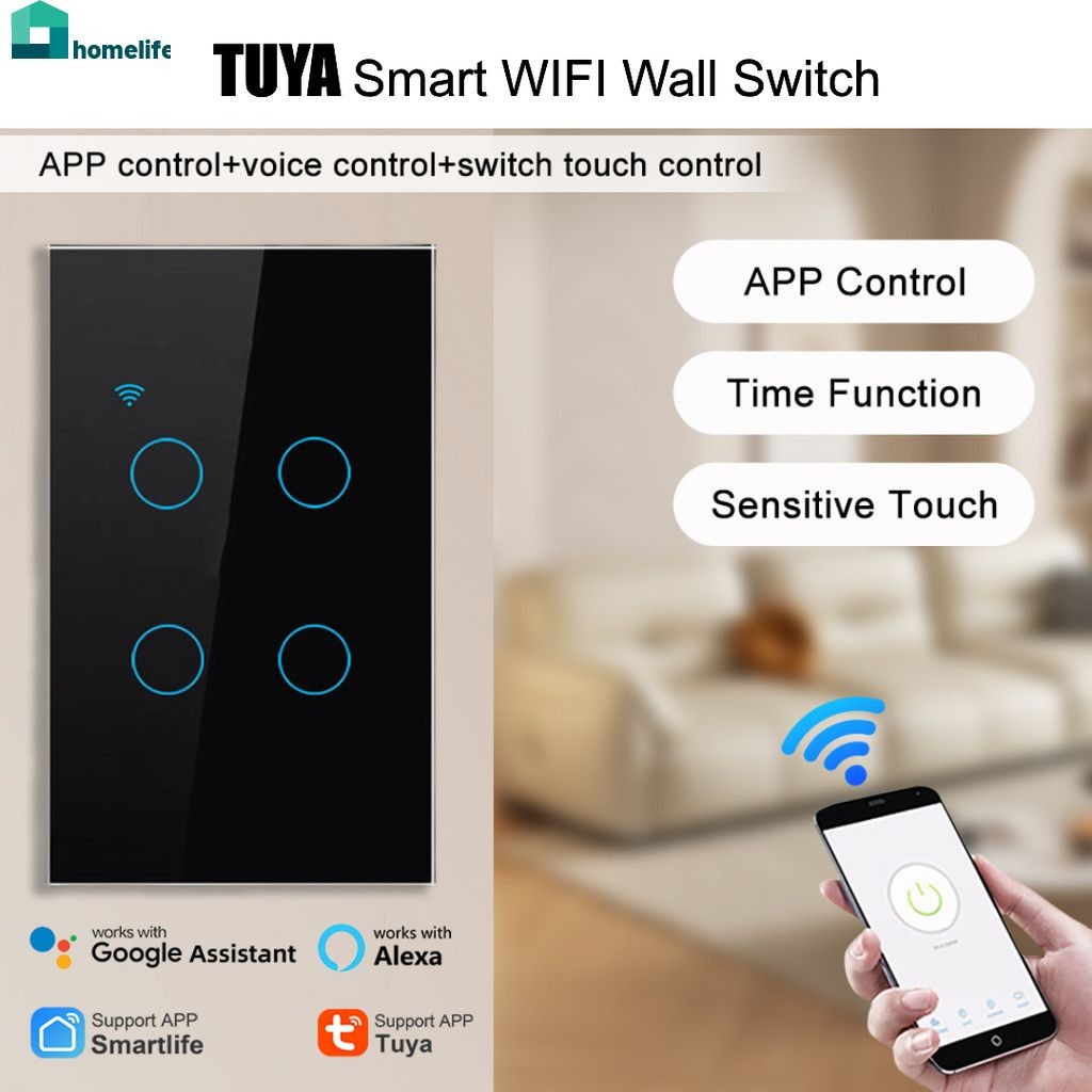 4 Gang Tuya Zigbee Wireless 12 Scene Switch ปุ่มกดควบคุมระยะไกล ประหยัด ...