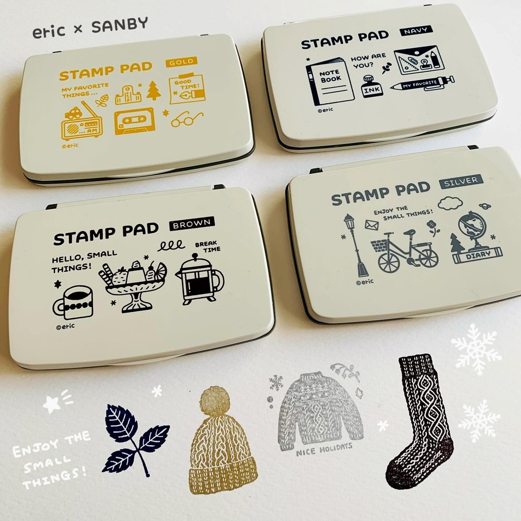 Made in Japan SANBY x eric Second Bomb Co-Branded Woman Bo Handbook Ink Pad สีน้ําตาลทองเงิน ...