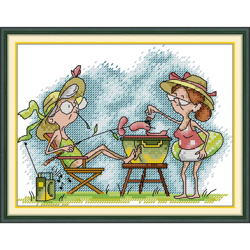 Joy Sunday Stamped Cross Stitch Ktis DMC Threads จีนชุดปักครอสติส DIY ...