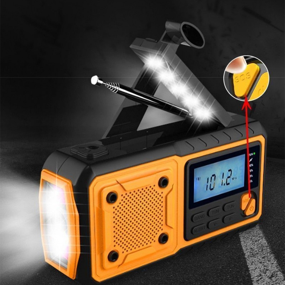 【NEW】Robust Solar Hand Crank Radio with LED Flashlight and Emergency ...