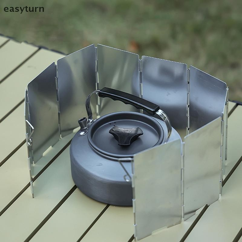 Easyturn เตากลางแจ้ง Wind Shield Camping Wind Shield, แบบพกพาพับ Card ...