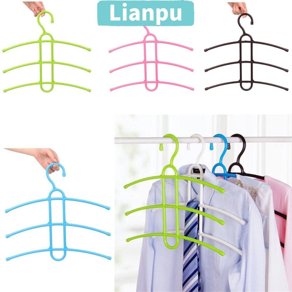 LIANPU ราวแขวนเสื้อผ้า ก้างปลาพลาสติก 3 ชั้น Space Saver | Shopee Thailand