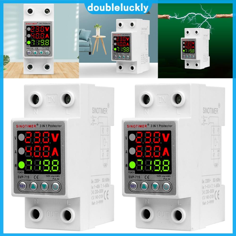 🔥Hot🔥 Sinotimer SVP-719 220v 40/63A ปรับแรงดันไฟฟ้ารีเลย์ Din Rail Relay Protector ที่มีประโยชน์ ...