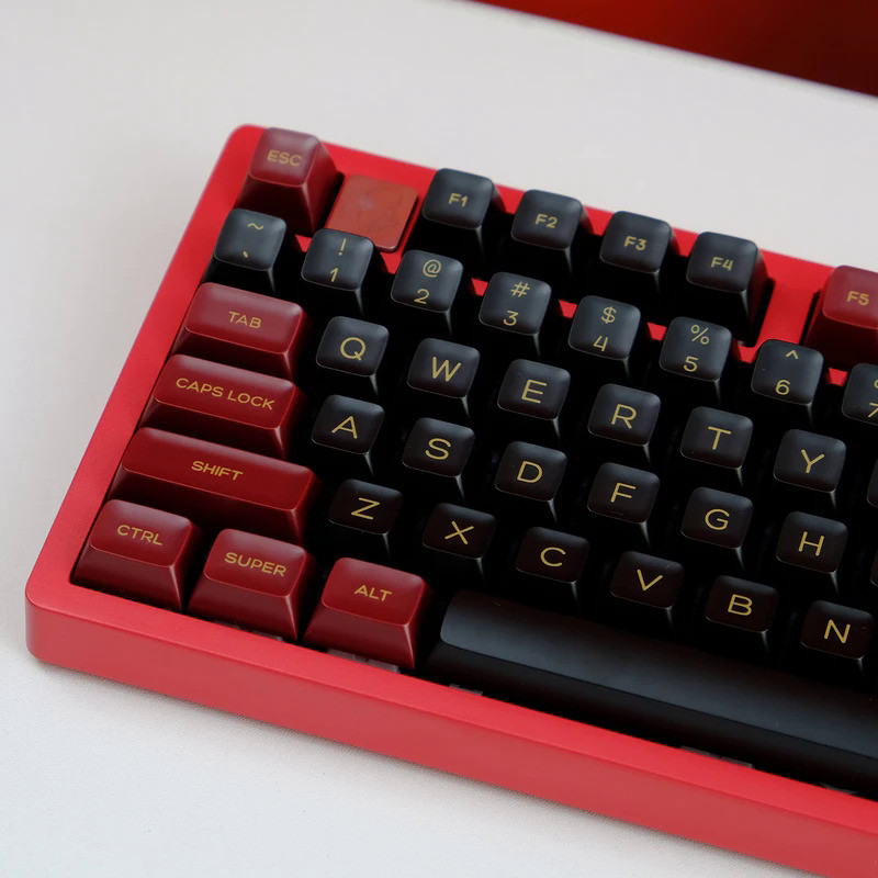 KBDiy SA Keycap GMK Red Samurai PBT Double Shot Keycaps Black And Red ...