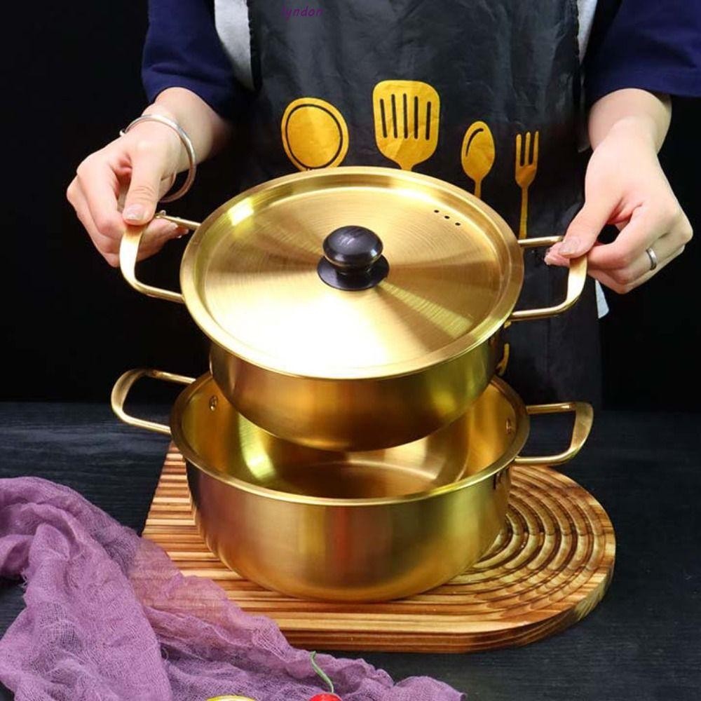 Lyndon หม้อหุงก๋วยเตี๋ยว, สแตนเลสหม้อราเมนเกาหลี, มัลติฟังก์ชั่นพร้อมฝา ...