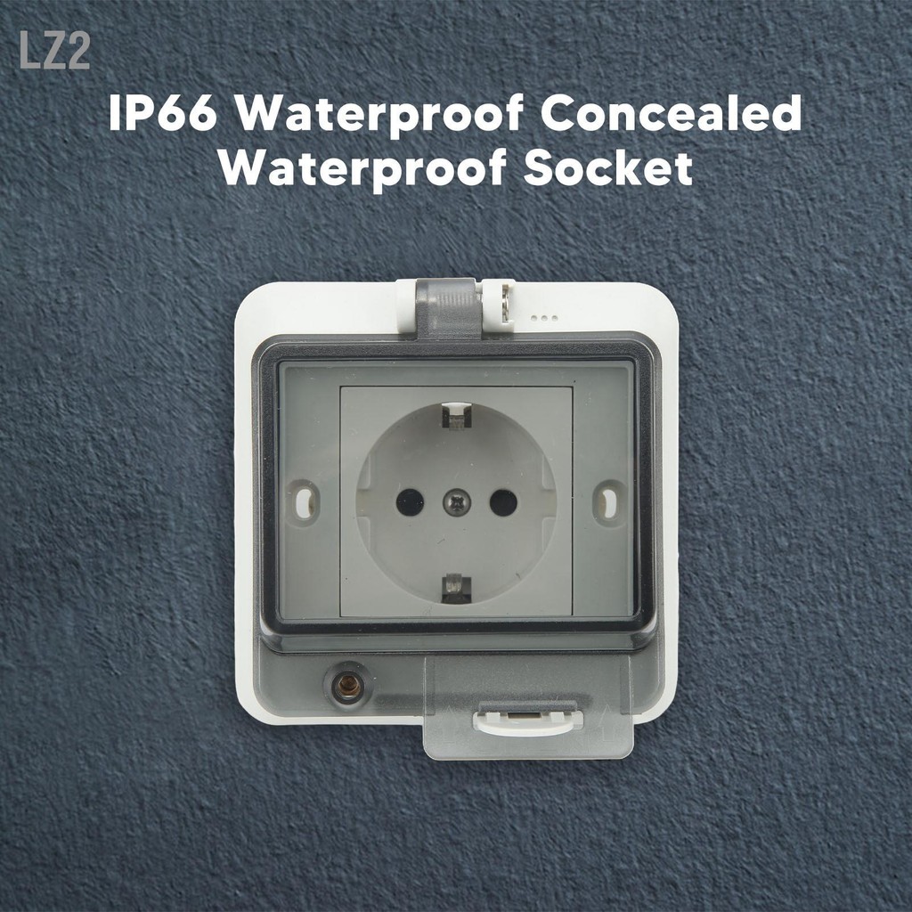 LZ2 Standard IP66 Waterproof Wall Outlet Mounted Concealed Plug Adapter ...