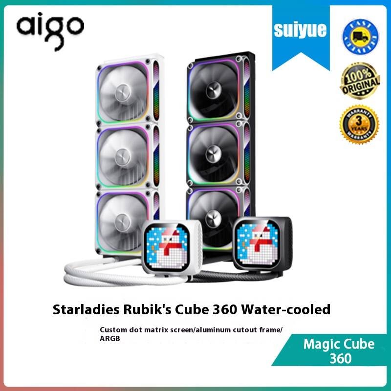 Aigo Xingcan Magic Cube 360 ระบายความร้อนด้วยน้ํา ARGB หน้าจอเมทริกซ์จุดแบบกําหนดเอง CPU แบบ ...