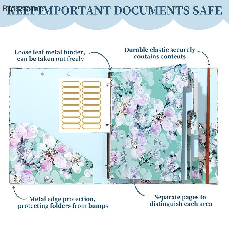 Blossome 3 แหวน Binder กรณี I Go Missing Binder Folio เอกสาร Organizer ...
