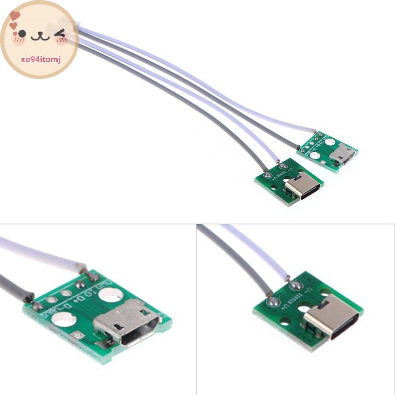 Xotomj Type-C Micro USB To DIP อะแดปเตอร์หญิง B ประเภท PCB Converter Breadboard USB-01 สวิทช์ ...