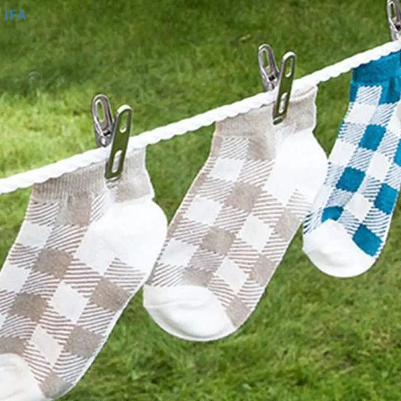 IFA 10/20 ชิ้นสแตนเลสสตีลหมุดเสื้อผ้าคลิปซักผ้าในครัวเรือนคลิปปิดผนึกคลิปกันลม Hang Pins คลิป ...