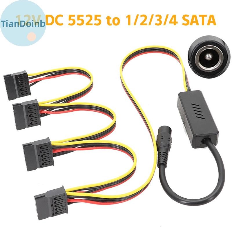 TianYe DC 5525 ถึง SATA ฮาร์ดไดรฟ์สายไฟ DC 12V ถึง 4Pin Molex HDD สาย ...