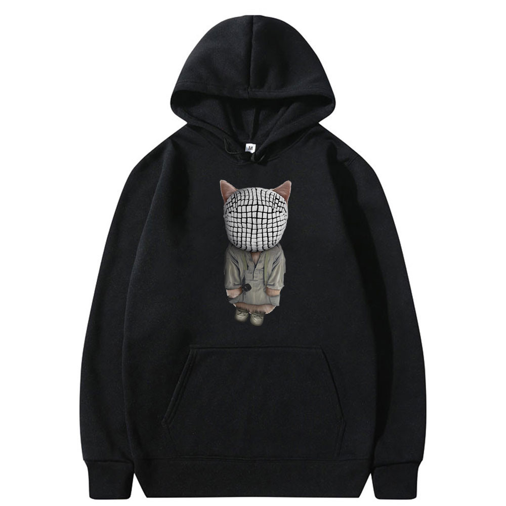 Rapper Kanye West Kitty Meme Hoodie Man ความงามหลวม Streetwear ผู้ชาย ...