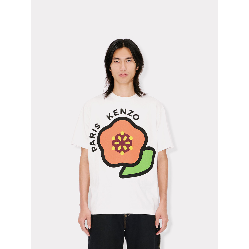 สินค้าใหม่ของ KENZO Pop Haitang Flower Mens Classic Edition เสื้อยืดคอ ...