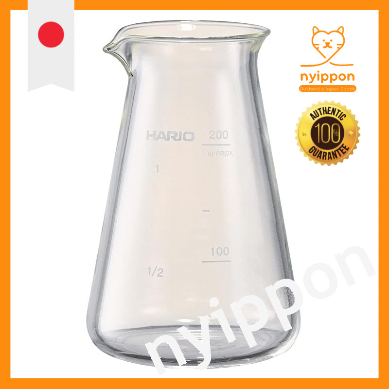 HARIO Conical SAKE Pitcher Crafts Science Practical Capacity 200ml Beaker Server with Measuring ...