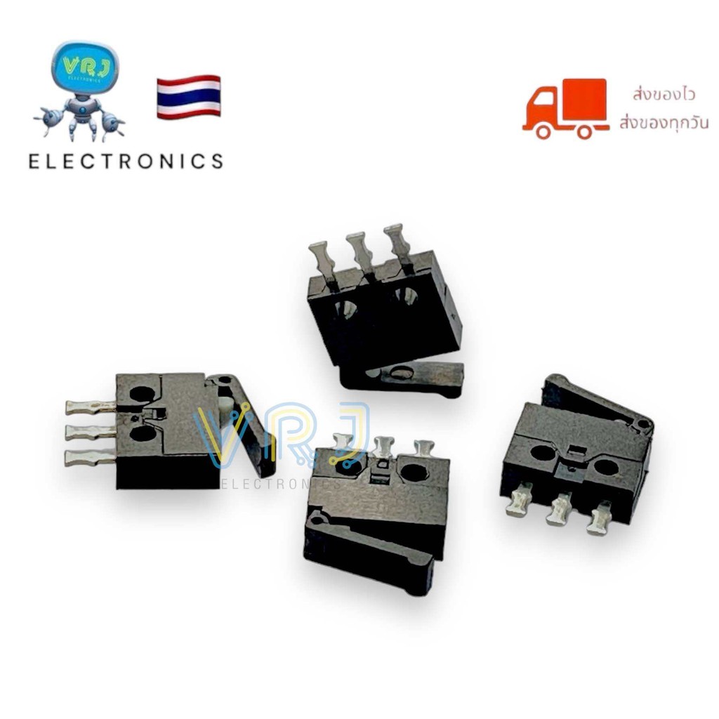 Micro Switch mini (แพ็ค 10ตัว) ไมครสวิทช์จิ๋ว 3 ขา ขนาด 8x8x8.4mm สวิท์ ...