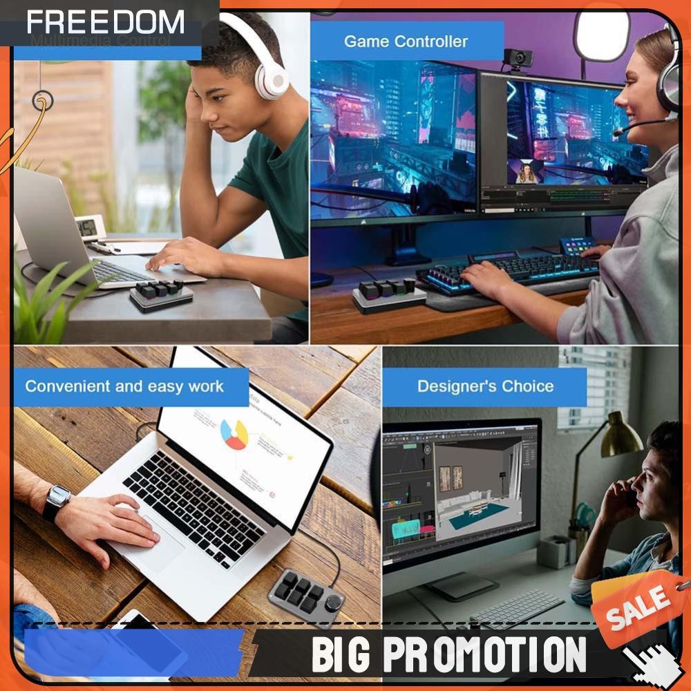 6 Key 1 Knob Programming Macro Custom Knob Keyboard RGB Mechanical ...