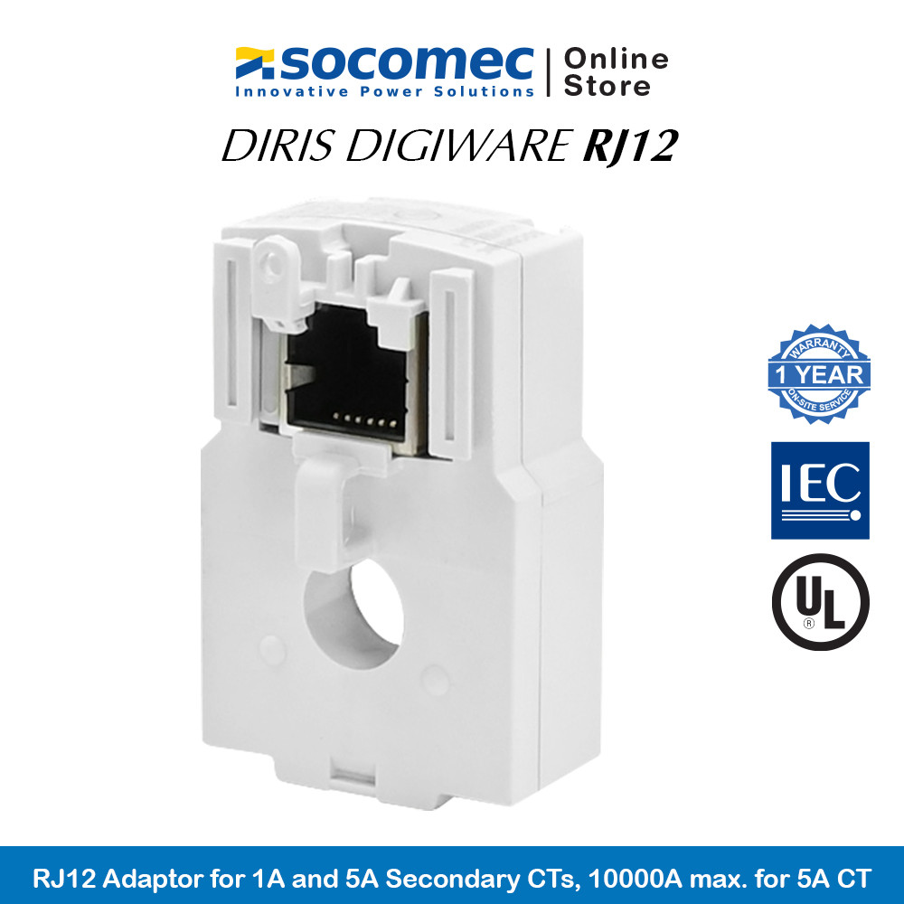 Socomec RJ12 Adaptor for 1A and 5A Secondary CTs 10000A max. for 5A CT ...