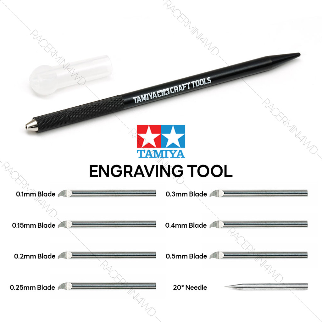TAMIYA Engraving Tool ด้ามและดอกแกะสลักชิ้นงานโมเดลพลาสติก 74135 74136 ...