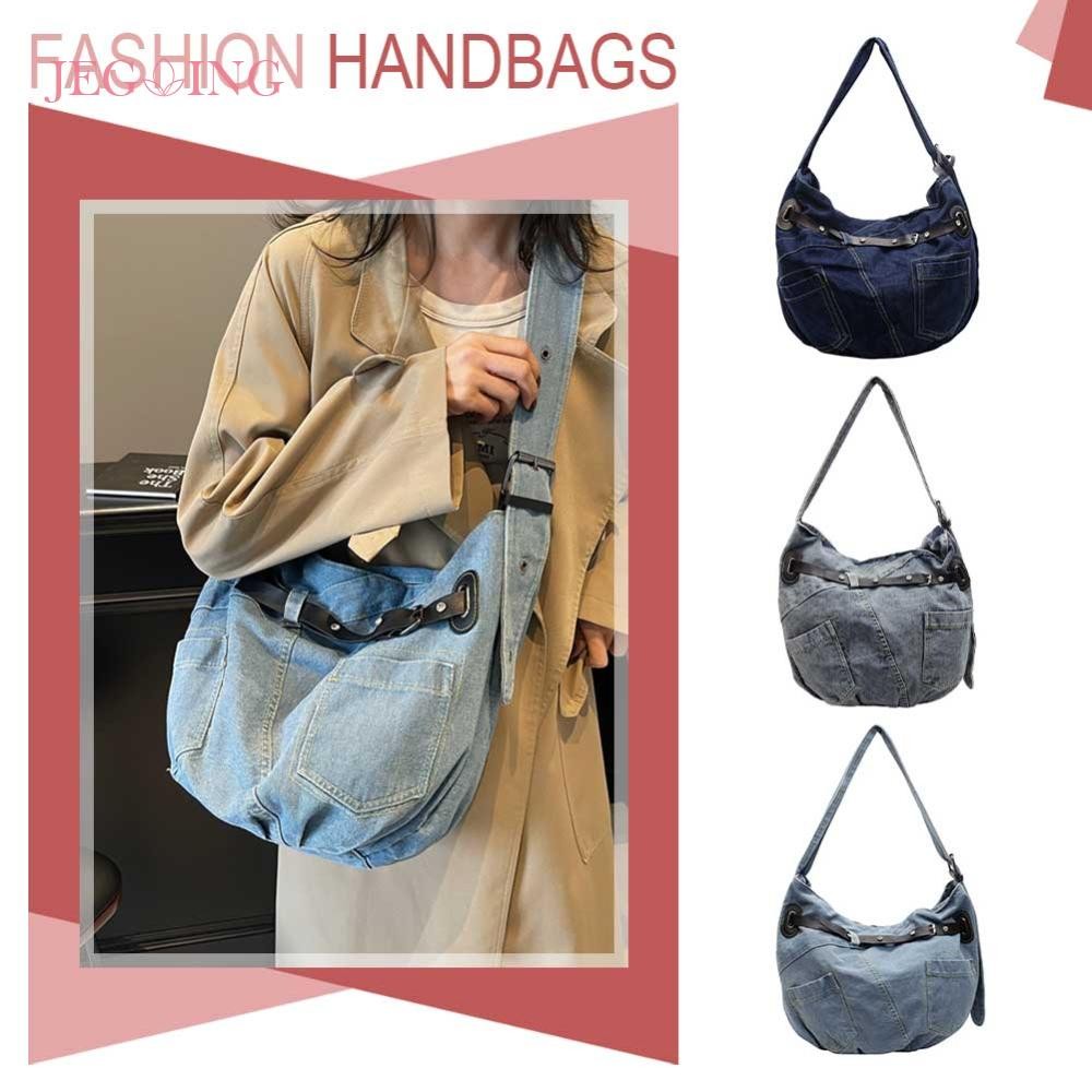 ผู้หญิง Denim Chic Hobo กระเป๋าสายปรับได้ Casual Messenger กระเป๋าหลาย ...
