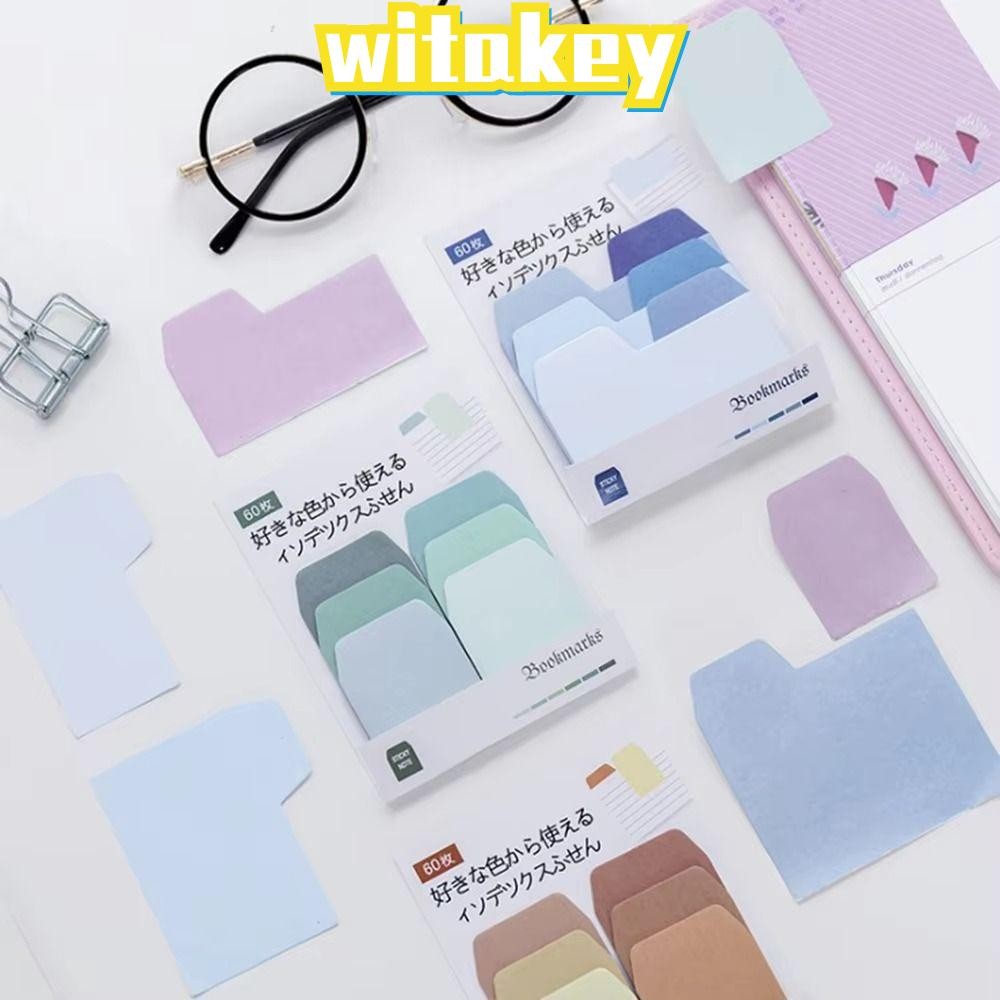 WITAKEY แผ่นบันทึก 60 ชิ้น, Sticky Note, เครื่องเขียนอุปกรณ์การเรียนกาวหลากสี 2025 | Shopee Thailand