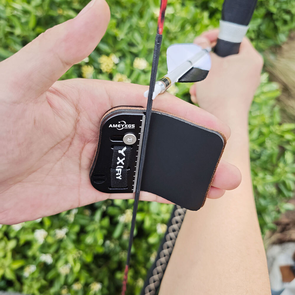 ยิงธนู Finger Guard Tab Protector เกียร์หนังวัว RH LH Recurve Bow การ ...