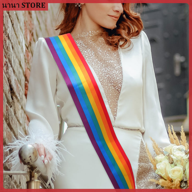 6 ชิ้น LGBT Rainbow Sashes Pride Sashes Rainbow เข็มขัดไหล่ Pride ...