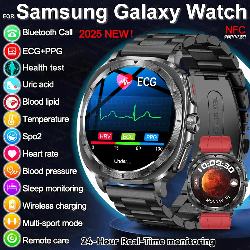 2025 ใหม่สำหรับ Samsung Galaxy Health Smart Watch ผู้ชาย ECG+PPG กรด ...