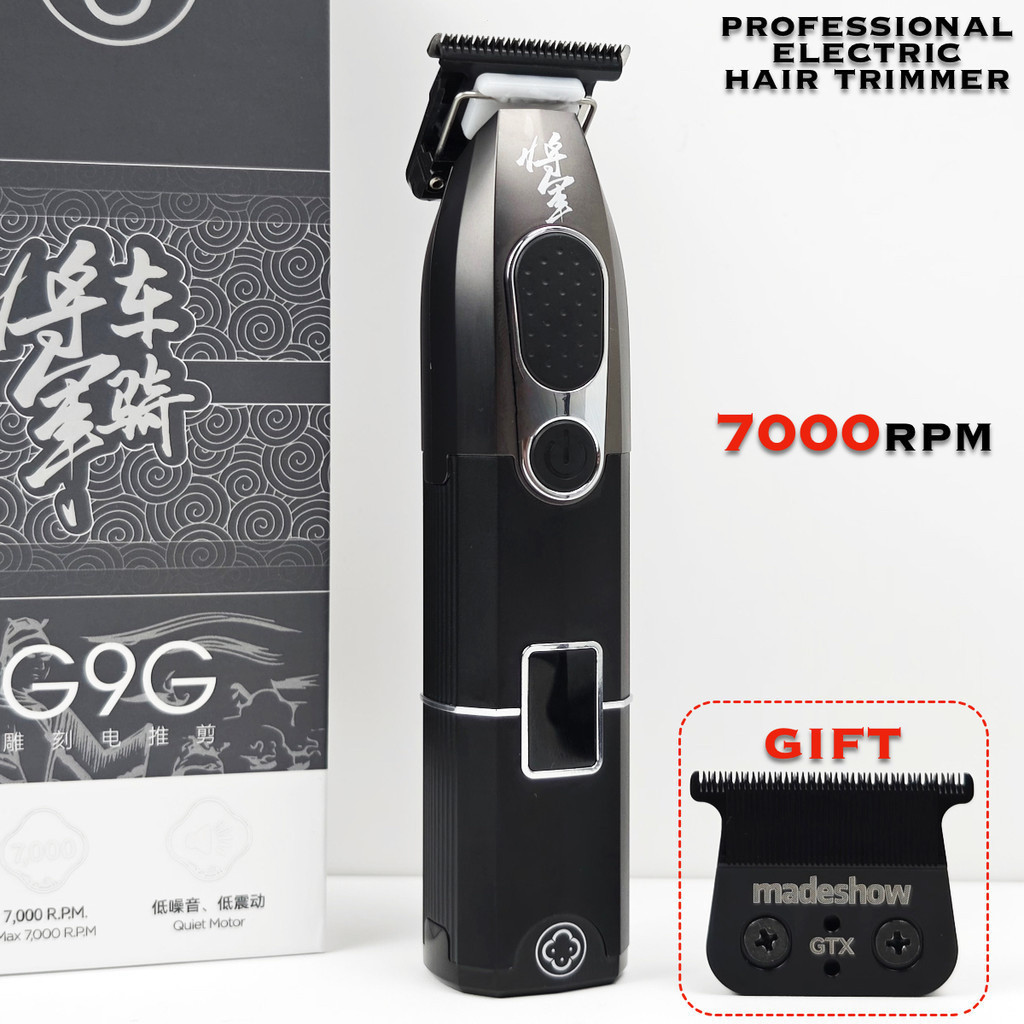 2024 ทั่วไป Madeshow G9G Professional Electric Trimmer ใบมีดคู่ 7000RPM มอเตอร์หมุนร้านตัดผมผม ...