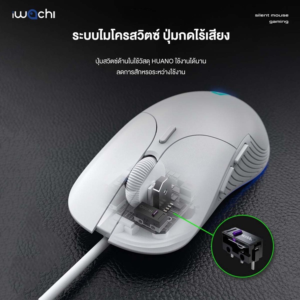 เมาส์ IWACHI G1 สำหรับเกมมิ่ง มีสายปุ่มกดไร้เสียง รุ่น DPI 800/1600/2400/3200 (ปรับได้) | Shopee ...