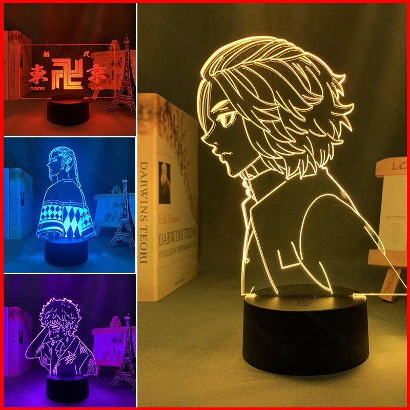 SQ1 โตเกียว Revengers Night Light โคมไฟ LED Touch Remote อะคริลิค USB ...