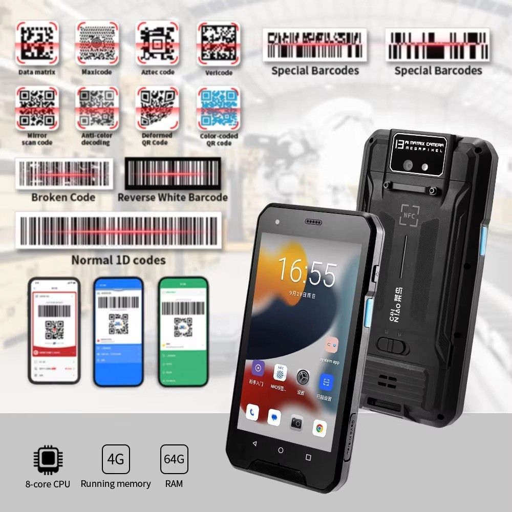 Android 13.0 Handheld Terminal Data Collector 4G ROM 64G RAM 1D/2D ...