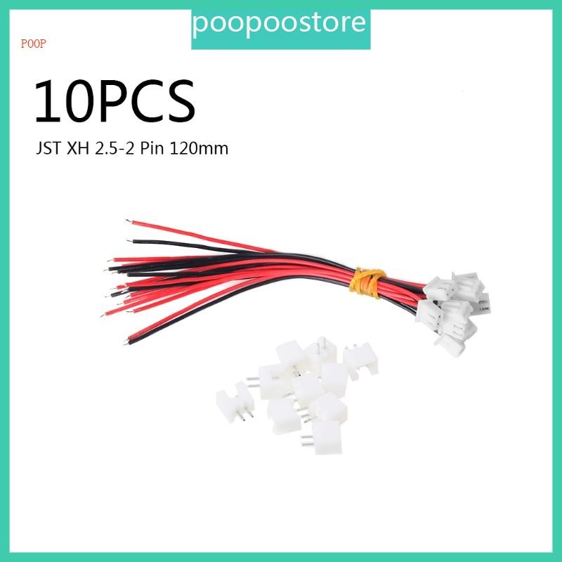 POOP 10 ชิ้นชุด JST XH 2 5-2 Pin Connector Plug หญิงชายพร้อมสายไฟ 120 มม. | Shopee Thailand