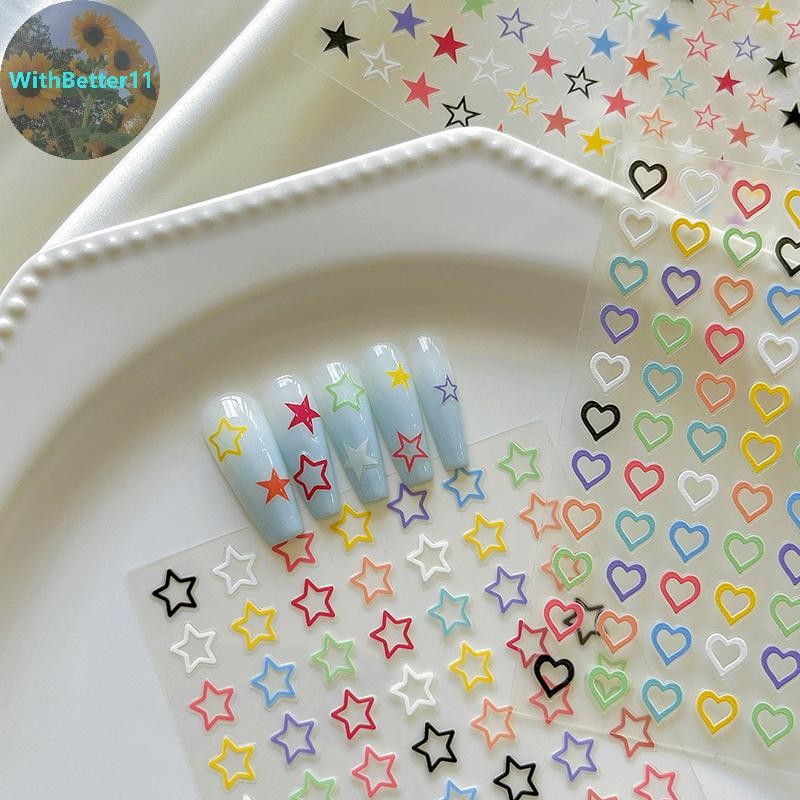 Better Dopamine Star Nail Sticker Dopamine Cute Jelly Nail Art Decals ...