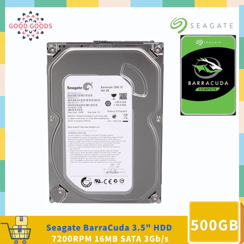 Seagate BarraCuda 7200.12 ST3500418AS 500GB 1TB 7200 RPM 16MB Cache SATA 3.0Gb/s 3.5" ฮาร์ดไดรฟ์ ...